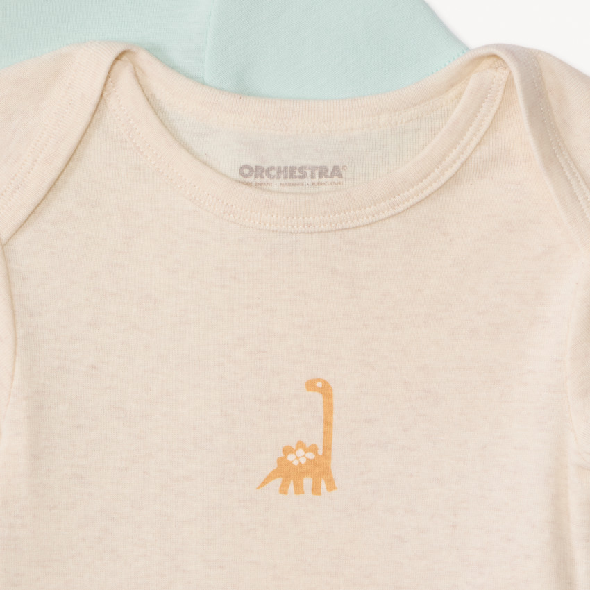 Conjunto de 5 bodies de manga corta estampados para bebé niño. | Orchestra